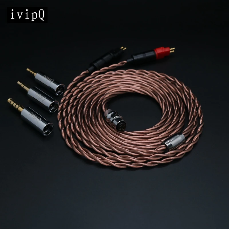 ivipQ-39 IEM Cable 4-Core 5N UPOCC Single Crystal Copper Modular Headphone Upgrade Cable 3.5mm/4 ...